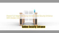 Airport Turnstile Security Entrance Golden Swing Gate