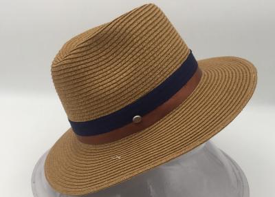 China Panama Roll up Hat Fedora Beach Sun Hat  Straw Short Brim Jazz Panama Cap for Women Men for sale
