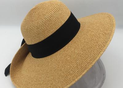 China Women Sun Beach Hats,Wide Brim Straw Hat,Unique Windproof Strap Design,Fashionable Big Bowknot for sale