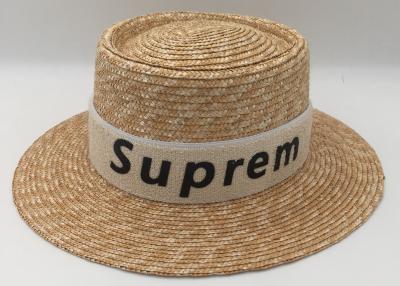China Women Summer Beach Sun Hats Brand New Flat Top Straw Hat Men Boater Hats for sale