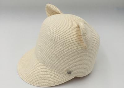 China Kids Straw Peaked Cap Mickey Ear Breathable Sun Protection Visor Hat for sale