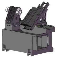 ST46 CNC lathe in operation showing precision machining