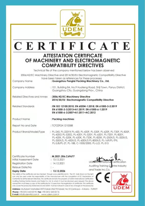CE - Guangzhou Penglai packing Machinery Co.,Ltd
