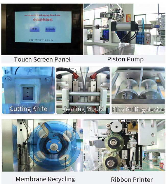 Detailed view of the packing machine