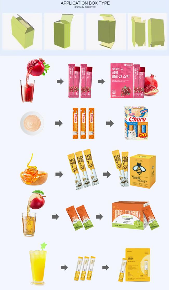 Production line showing sealed sachet output