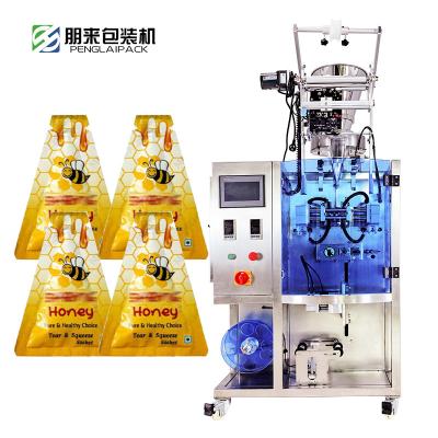 China Automatic Irregular Liquid Packaging Machine for Honey Sauce Sachet Juice Milk Pure Water for sale