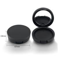 China Matte Black Personalized Empty Compact Powder Case 67mm*19mm for sale