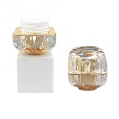 China 50g Leak Proof Cosmetic Cream Jar Diamond Acrylic Small Jar Custom Logo Available Te koop