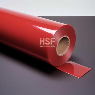 Cina 60 μm di pellicola di rilascio di PE rosso opaco, di silicone raffreddato con i raggi UV, per la protezione e l'imballaggio, per nastri, etichettature e grafica in vendita