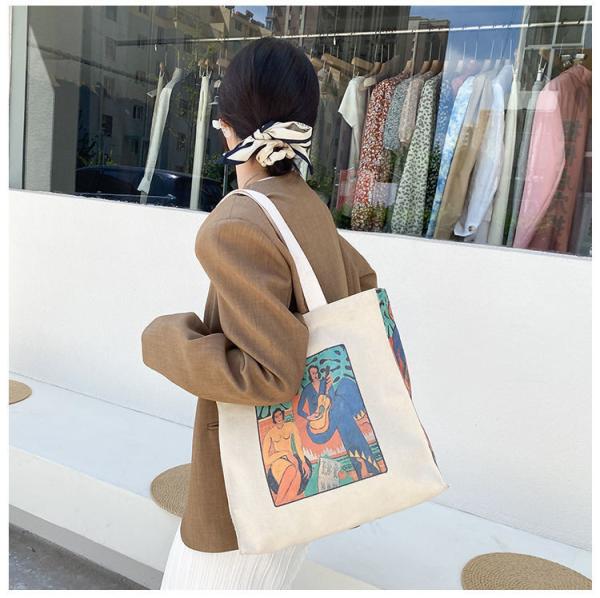 Quality OEM Customized Heavy-duty Cotton Canvas Shopping Tote Bag with Customized Logo for sale