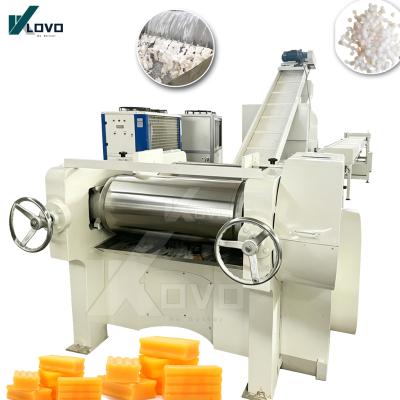 China Three Roll Mill Soap Grinding Machine with High Wear Alloy Rollers, Water-Cooled Rollers, and Automatic Grinding for sale