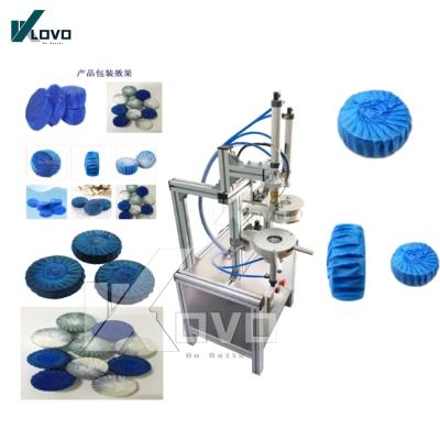 China Semi-Automatic Toilet Block Blue Bubble Pleated Wrapping Machine for sale