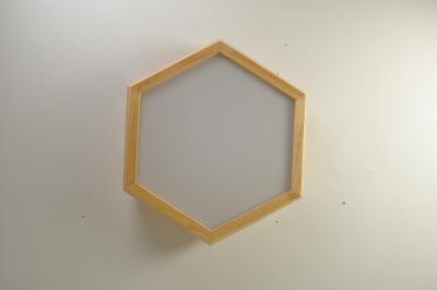 China Hesagon Ceiling Light made with Rubber Wood & PVC for sale