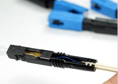 China Conector rápido do conjunto para o cabo interno, SC de fibra ótica azul dos conectores/UPC à venda