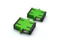 China SC Simplex Adapter DX Single Mode , Green Color Flanged Coupling Adapter for sale