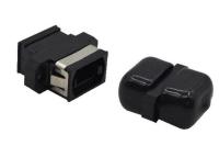 China MTP Simplex Optical Cable Adapter Black 12 / 24 Core Flange Coupling Adapter for sale