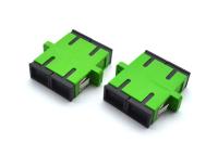 China SC Simplex Adapter DX Single Mode , Green Color Flanged Coupling Adapter for sale