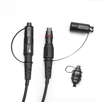 China Runde FTTH vor konfektioniertes Kabel mit wasserdichtem Adapter-Verbindungsstück zu verkaufen