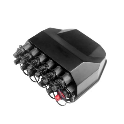 Cina Classificato IP68 Casella di distribuzione in fibra ottica a 12 nuclei nera con adattatori impermeabili Optitap in vendita