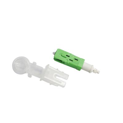 Cina Connettore veloce SC/APC Connettore pre-polito a fibra ottica mono modalità per fibra nuda da 0,25 mm o pigtail da 0,9 mm in vendita