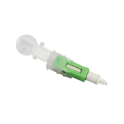 Cina Connettore veloce SC/APC Connettore pre-polito a fibra ottica mono modalità per fibra nuda da 0,25 mm o pigtail da 0,9 mm in vendita
