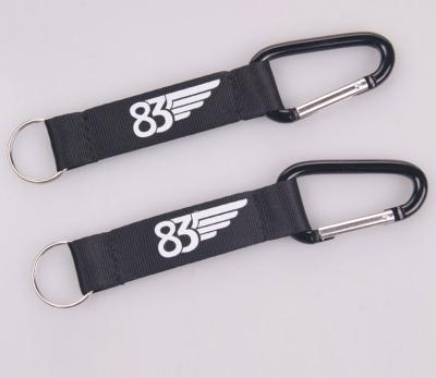 China factory eco-friendly promotional custom carabiner short lanyard with strap keying for sale