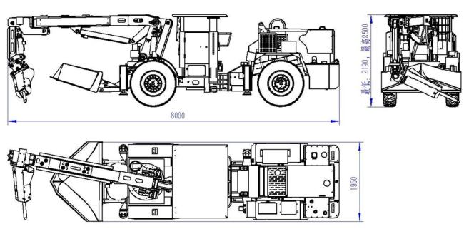 Diesel Power Hydraulic Underground Mining Scaler Tunnel Loose Rock Scaler Scaling Rig