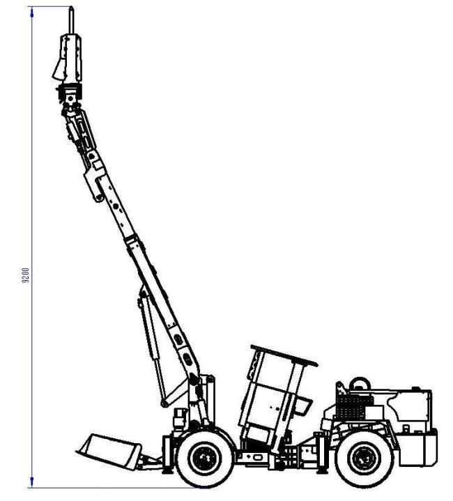 Diesel Power Hydraulic Underground Mining Scaler Tunnel Loose Rock Scaler Scaling Rig