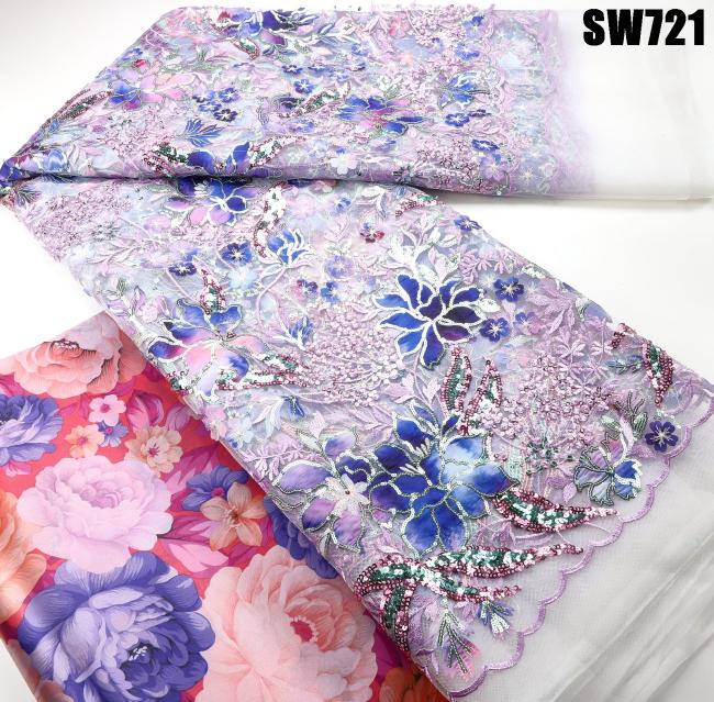 2023 Good quality Austria tulle lace women sequins lace wedding bridal dress royal french lace England party fabric