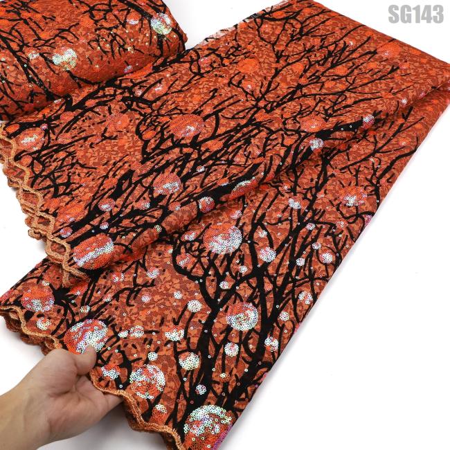New arrival Unique shiny  flocking velvet lace with sequins Senegal dress Ghana fabric african lace wedding dress  abaya fabric