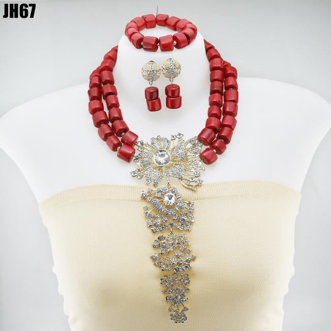 2023 Elegant African Beads Jewelry Sets Senegal/ghana Wedding Handmade Jewelry Women's Golden Wedding Jewelry Sets