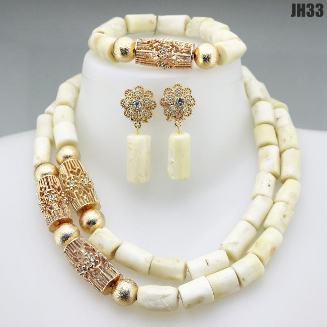 Supoo African Beads Jewelry Sets Senegal/ghana Wedding Handmade Jewelry Women's Golden Wedding Jewelry Sets Gold Plated 18k JH35