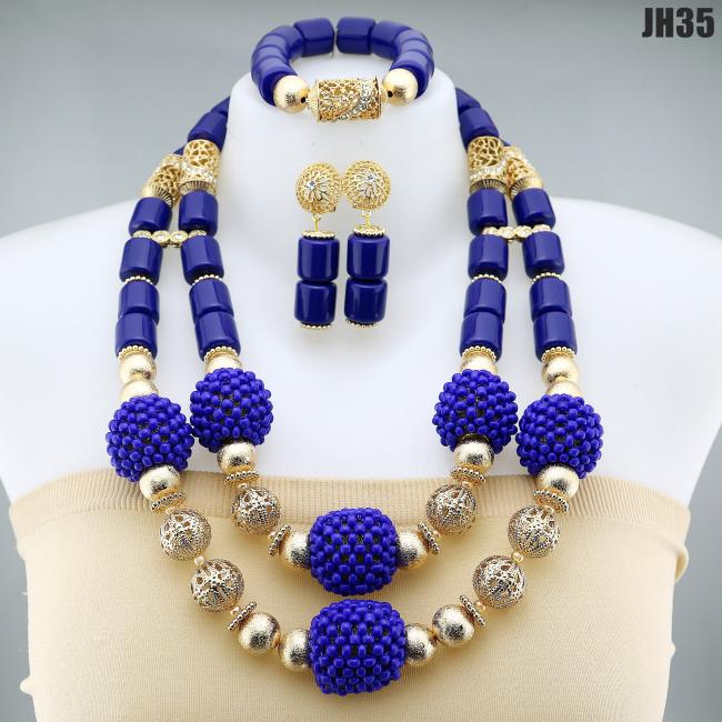 Supoo African Beads Jewelry Sets Senegal/ghana Wedding Handmade Jewelry Women's Golden Wedding Jewelry Sets Gold Plated 18k JH35