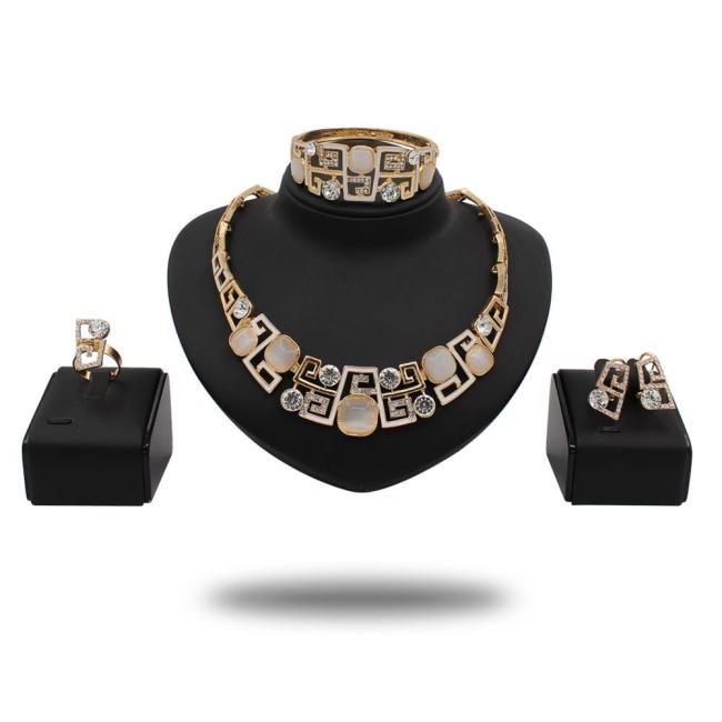 Necklace jewelry african beads earrings wedding golden jewelry ring golden necklace for bridal accessories party