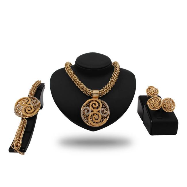 Necklace jewelry african beads earrings wedding golden jewelry ring golden necklace for bridal accessories party