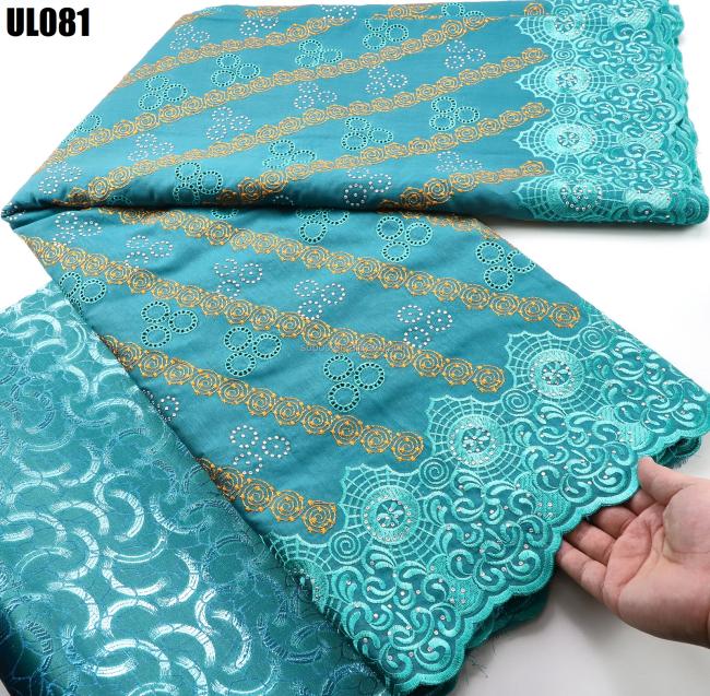african lace fabric nigerian dress for lady dress embroidery cotton fabric Allover Czech Stones  voile lace senegal cotton lace