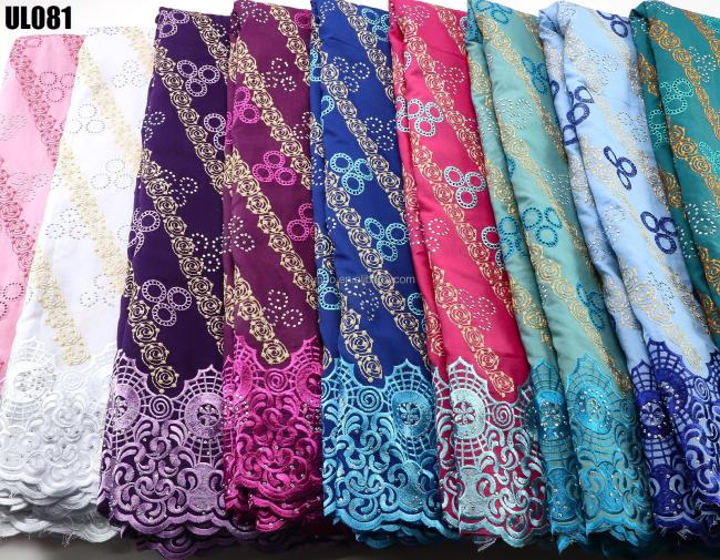 african lace fabric nigerian dress for lady dress embroidery cotton fabric Allover Czech Stones  voile lace senegal cotton lace
