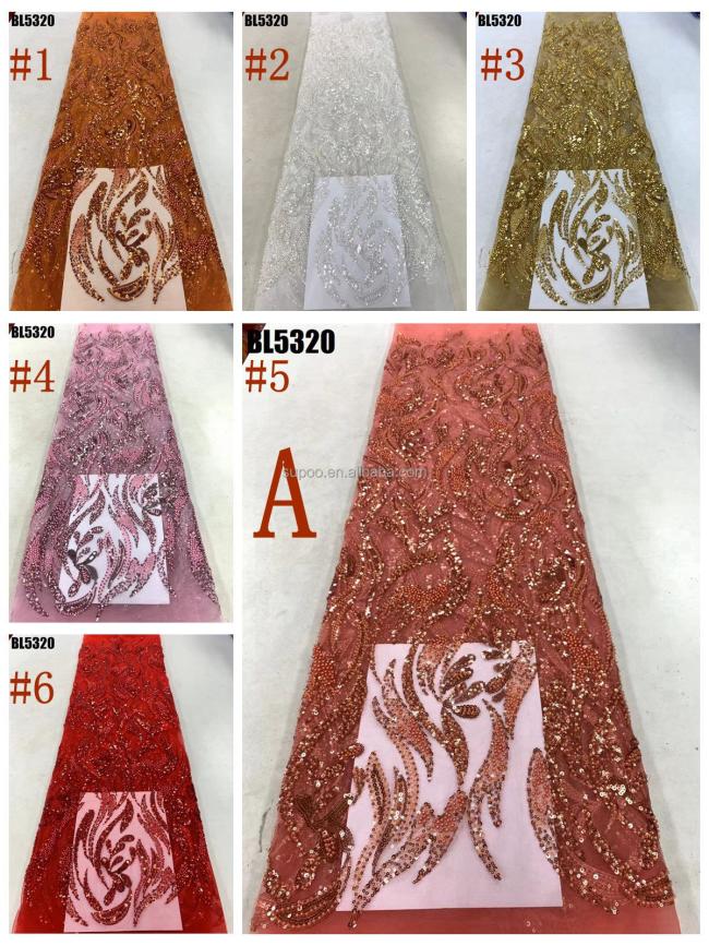 top-end Handmade embroidery beaded bridal lace Guatemala evening dress heavy Handmade embroidery beaded bridal lace fabric