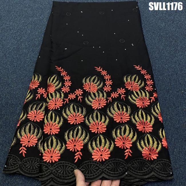 Newest soft high quality 100% cotton fabric embroidered handmade swiss voile lace Nigerian style for women dressing