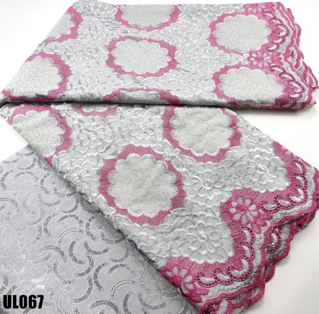 women clothings fashion fabric 100% cotton fabric embroidery cotton fabric Allover Czech Stones  voile lace senegal cotton lace
