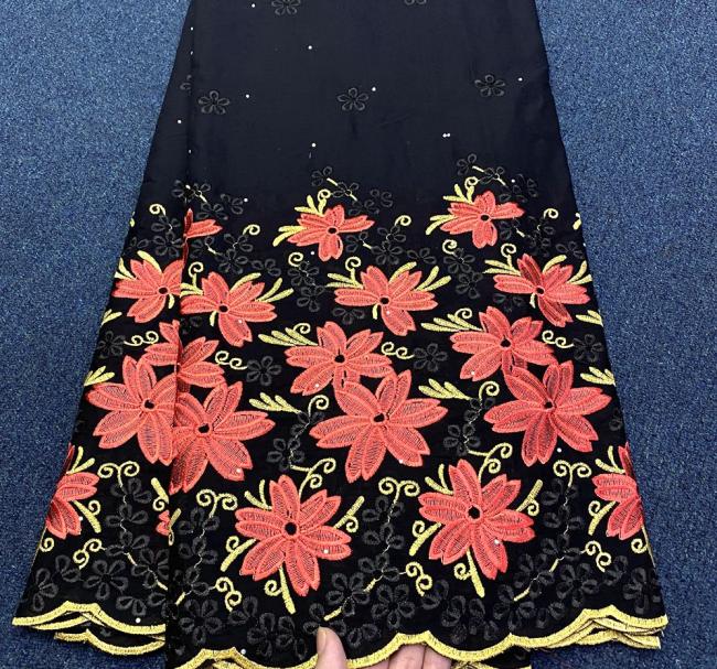 Newest 100% cotton fabric with stones embroidered handmade swiss voile lace soft fabric for women daily dress