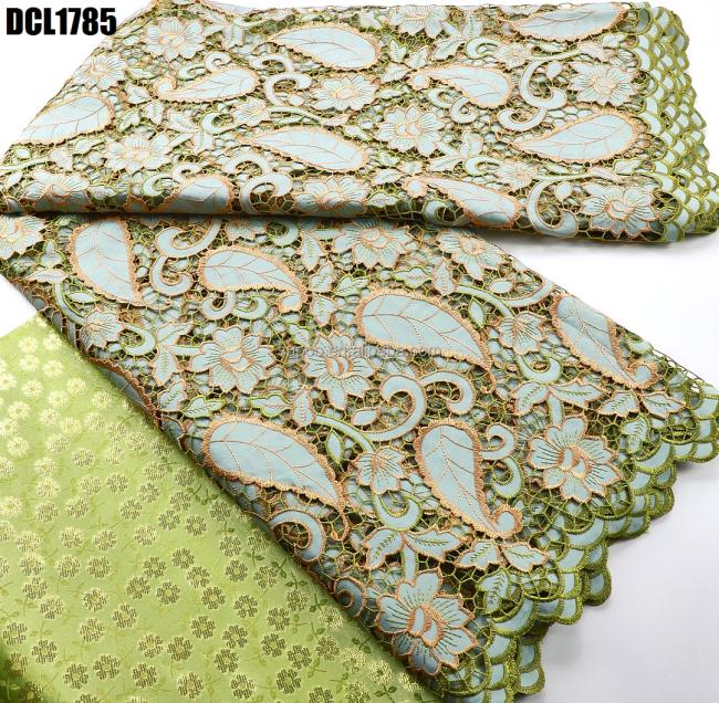 Low price  african attire soft and nice silk african design for lady bridal lace wedding dress embroidery indonesia lace fabric