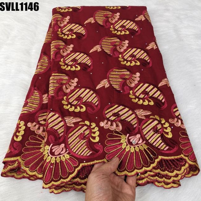 100% cotton embroidered lace fabric women cheap fabric very comfortable and soft cotton fabric for women cloth