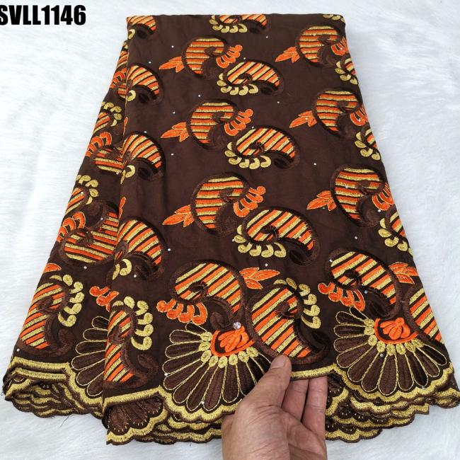 100% cotton embroidered lace fabric women cheap fabric very comfortable and soft cotton fabric for women cloth