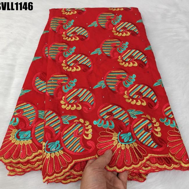 100% cotton embroidered lace fabric women cheap fabric very comfortable and soft cotton fabric for women cloth