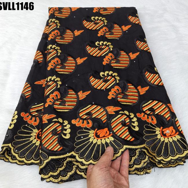 100% cotton embroidered lace fabric women cheap fabric very comfortable and soft cotton fabric for women cloth