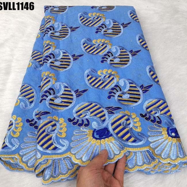 100% cotton embroidered lace fabric women cheap fabric very comfortable and soft cotton fabric for women cloth