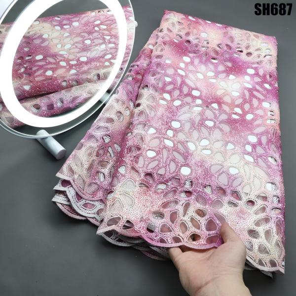 Quality Supoo African guipure lace new designs cord Hand cut lace with sequin for girl for sale