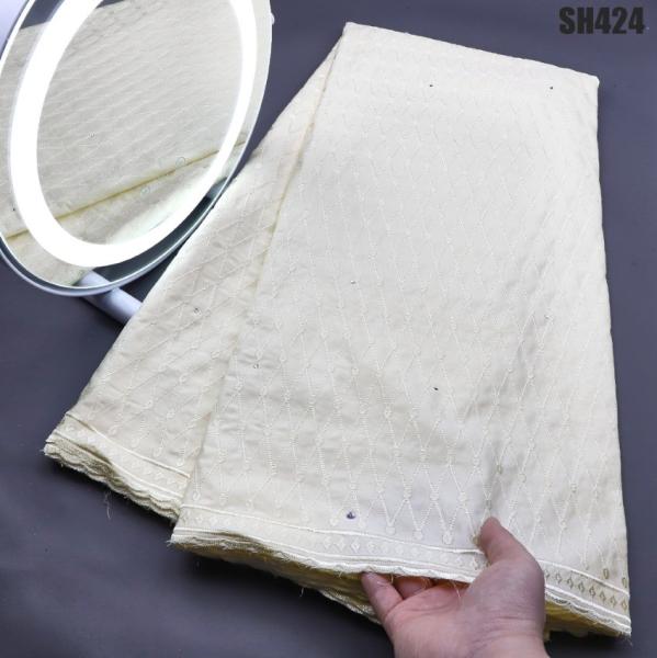 Quality Supoo White African Polish Cotton Lace Voile Fabric Swiss High Quality 100% for sale