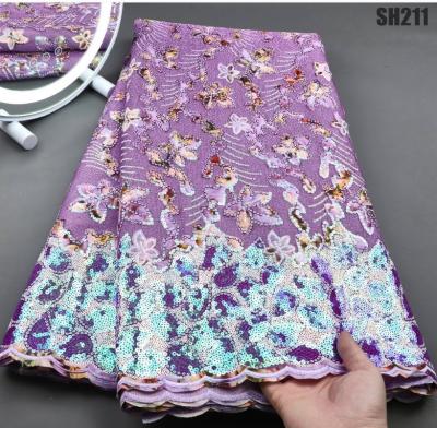 Quality Supoo 2022 big sale french velvet sequins net lace shinny sequins flower french for sale